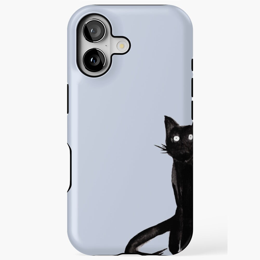 Black Cat Peeping Funny Design Compatible Phone Case for iPhone 11–17 ...