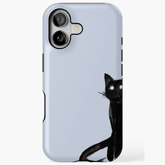 Black Cat Peeping Funny Design Compatible Phone Case for iPhone 11–17 ...