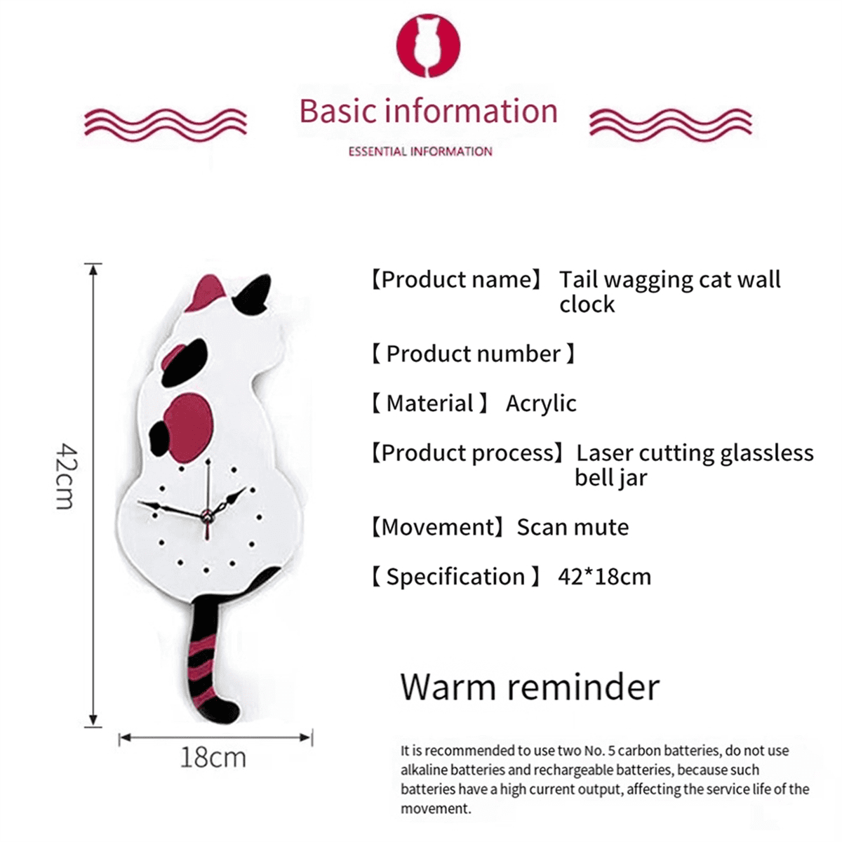 Black-Cat Pendulum Wall Clock,Cat Clock,Cat Clock - Walmart.com