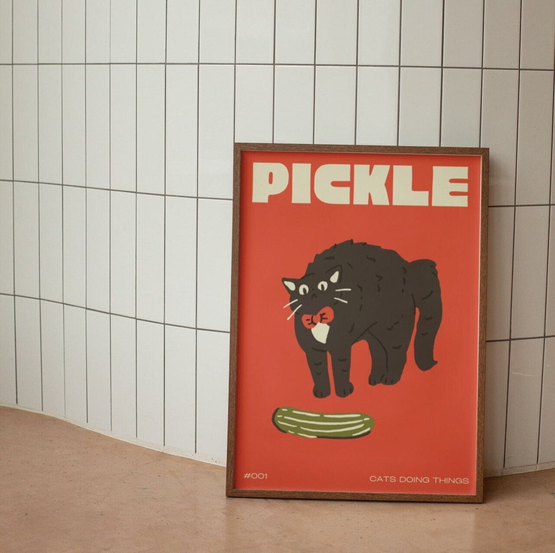 Black Cat Pickle Wall Decor, Unframed Paper Poster 11x14in - Walmart.com