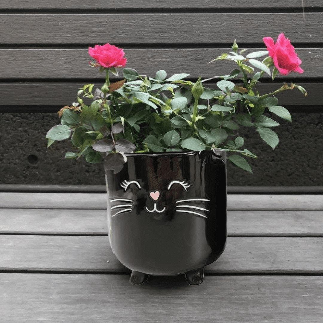 Black Cat Planter Pot for Succulents or Cacti | Succulent Planter Pot ...