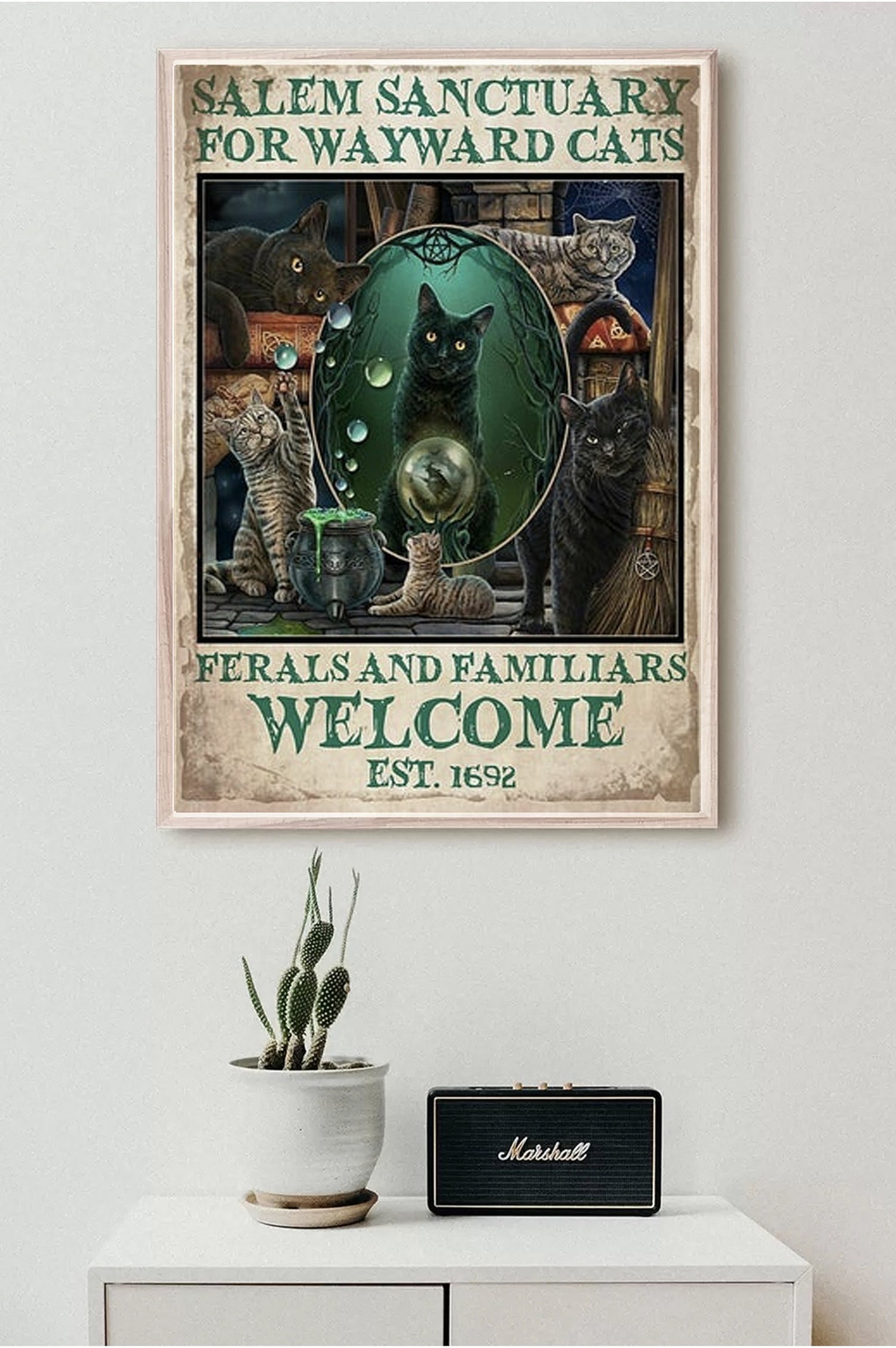 Black Cat Poster Magics Cat Poster House Warming Gift House Decor ...