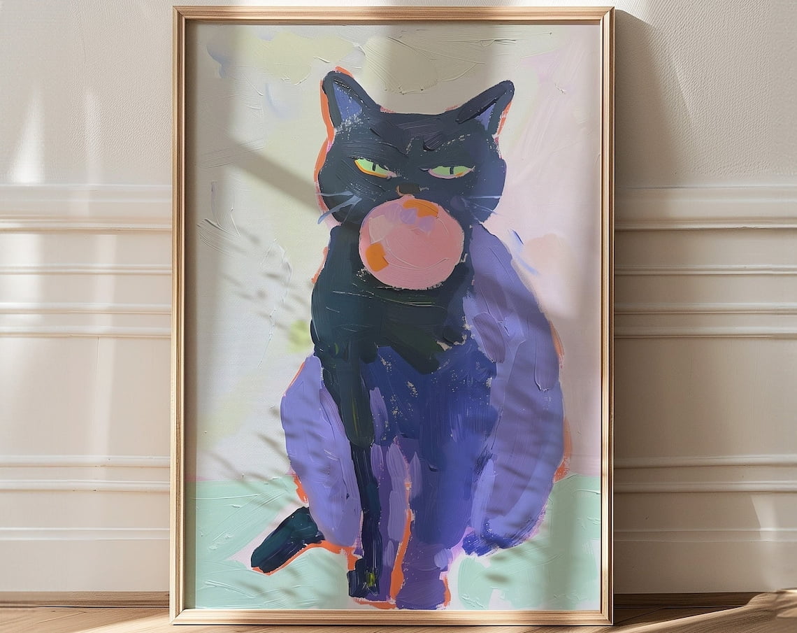 Black Cat Poster, Maximalist Art, Matisse Art, Danish Pastel, Cat ...