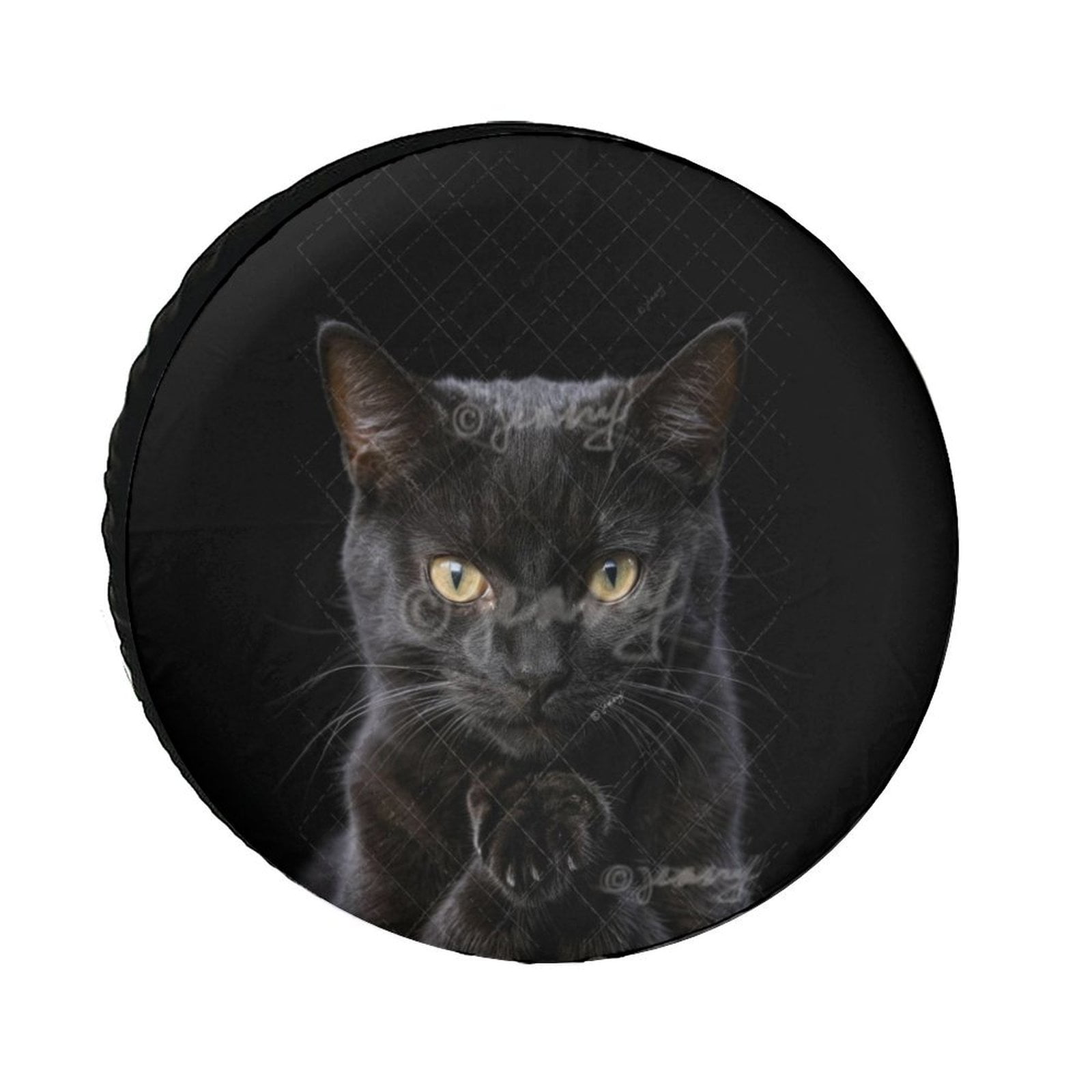 Black Cat Printed 30 Inch Spare Tire Cover Wheel Protectors ...
