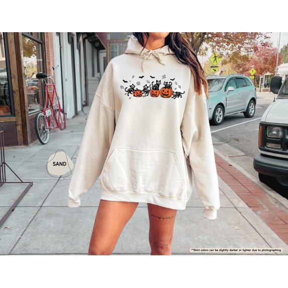 Black Cat Pumpkin Hoodie, Black Cat Hoodie, Cat, Spooky Cat Hoodie ...
