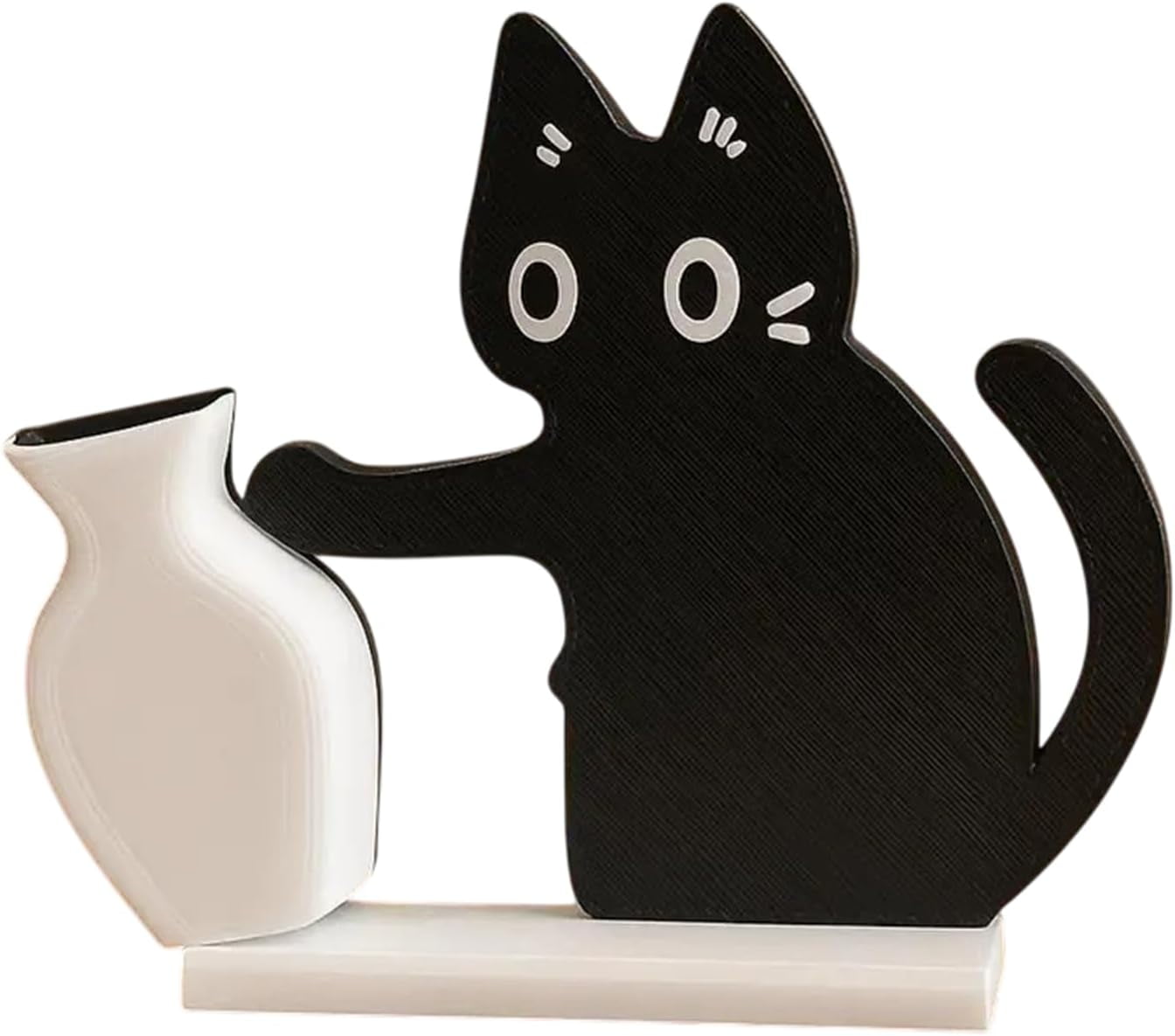 Black Cat Pushing Vase Decor | 2-in-1 Cat Whisker Memorial Fridge ...