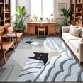 Black Cat Reading in Bed Washable Area Rug 4 x 6 ft Funny Cute Animal ...