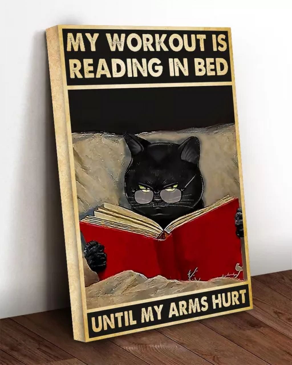 Black Cat Reading Book My Workout Is Reading In Bed Until My Arms Hurt ...