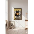 Black Cat Reading Newspaper Poster Funny Bathroom Wall Art, Unframed ...