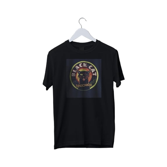 Black Cat Records Funny Music Animal Graphic T-Shirt Mens S M L XL 2 3 ...