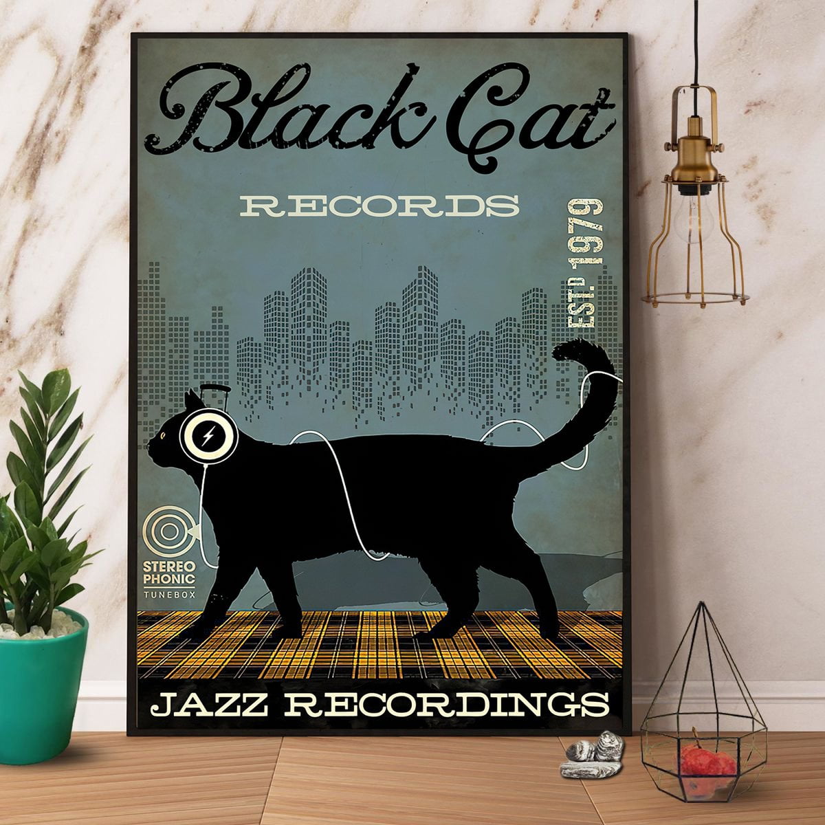 Black Cat Records Jazz Recordings Paper Poster No Frame Matte Wall Art ...