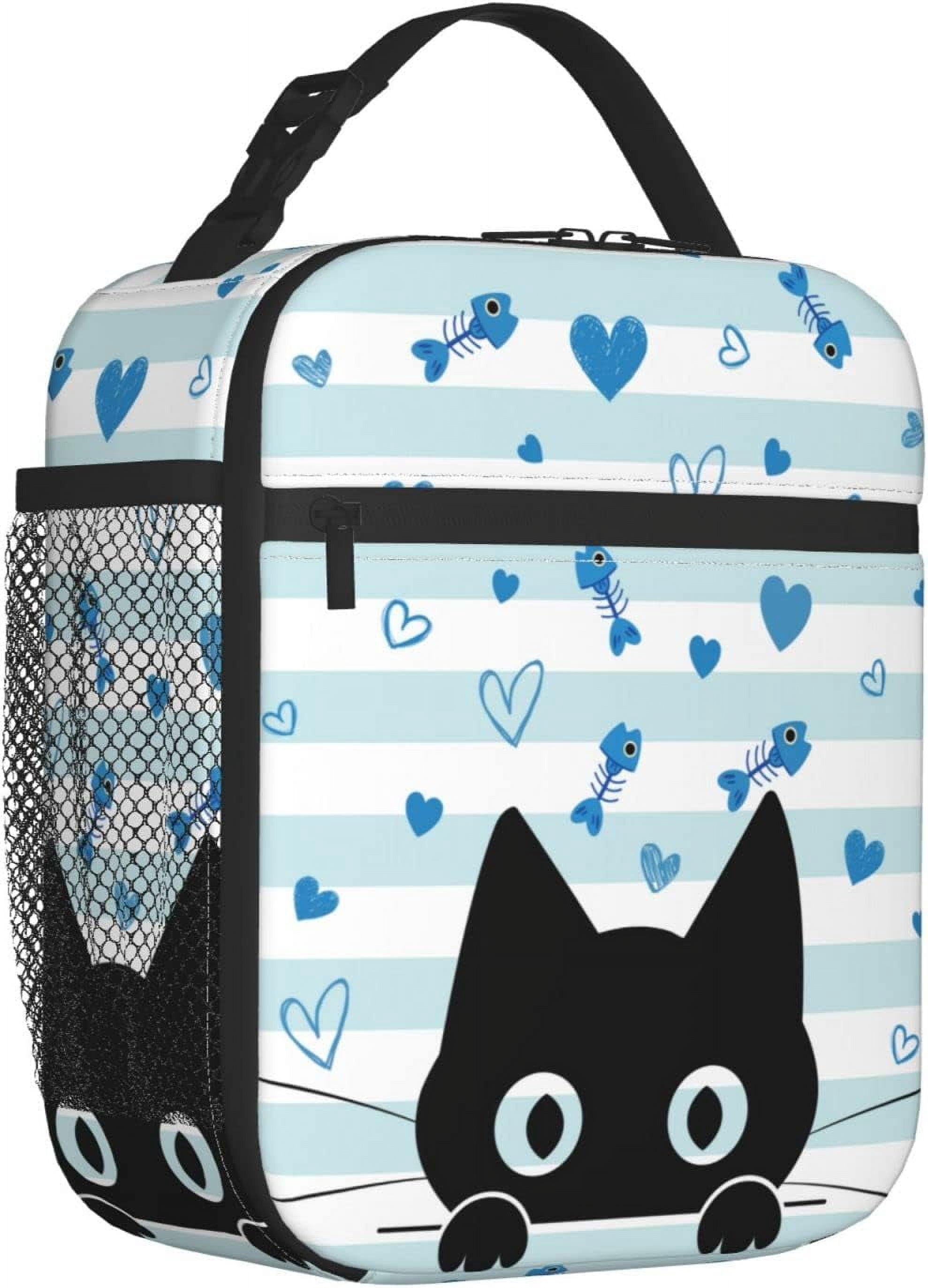 Black Cat Reusable Lunch Bag Insulated Lunch Box Durable Lunch Tote for ...
