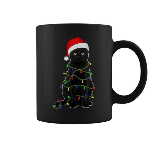 Black Cat Santa Christmas Family Matching Xmas Coffee Mugs - Walmart.com