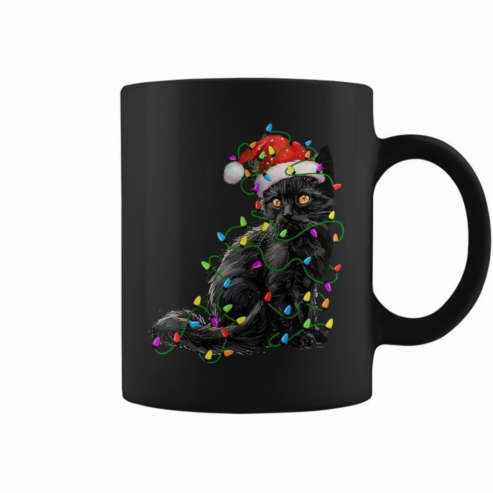 Black Cat Santa Christmas Tree Lighting Xmas Coffee Mugs - Walmart.com