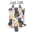 Black Cat Seamless Pattern Girls' One-Piece Swimsuit Bowknot Tie ...