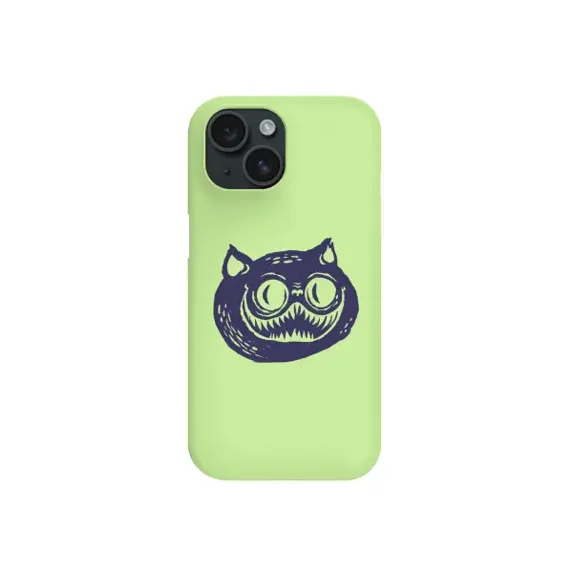 Black Cat Sharp Teeth Dark Gothic Phone Case for iPhone 16 15 14 13 12 ...