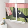 Black Cat Sheer Curtains for Living Room Bedroom, Boho Chic Lack Animal ...