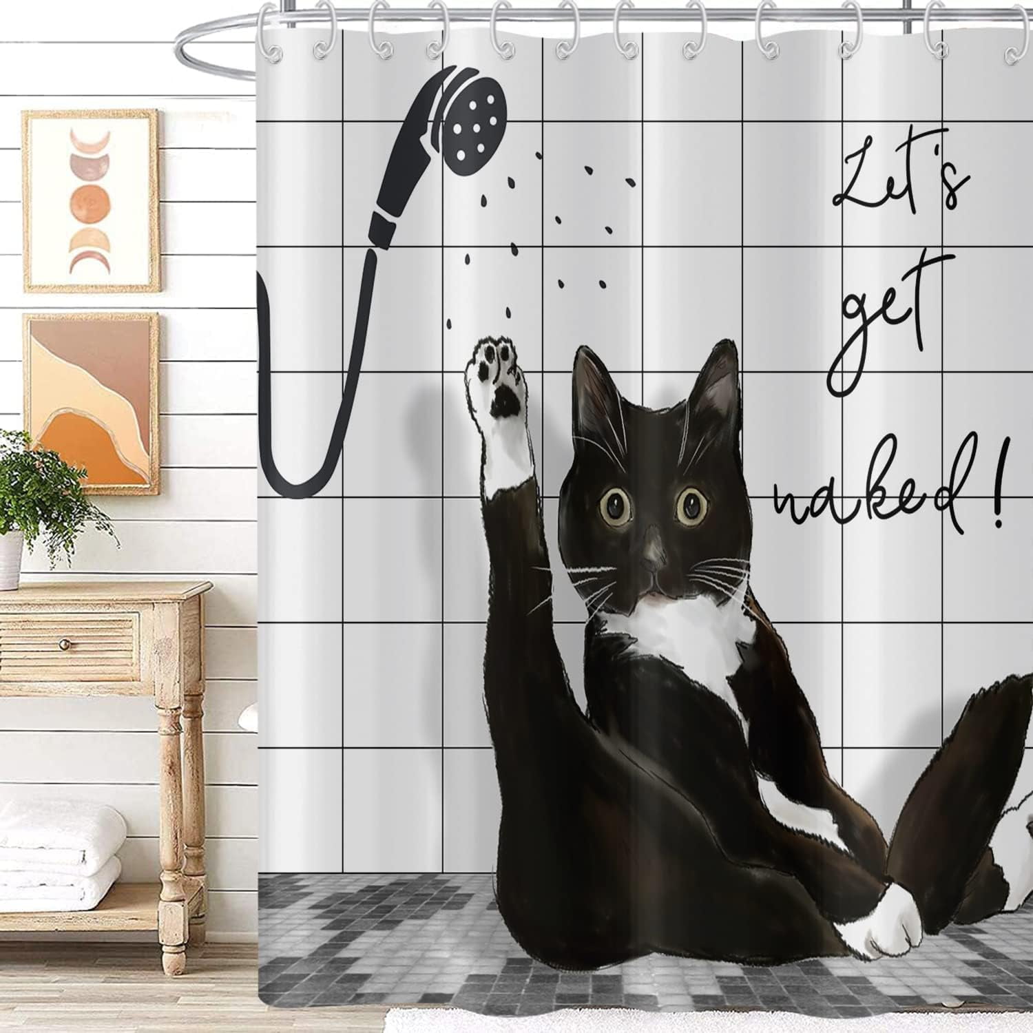 Funny Cat Shower Curtainnull