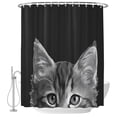 Black Cat Shower Curtains for Bathroom, Waterproof Fabric Bath Curtains ...