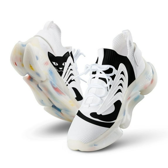 Black Cat Silhouette Design Walking Shoes for Men Woman Lightweight ...