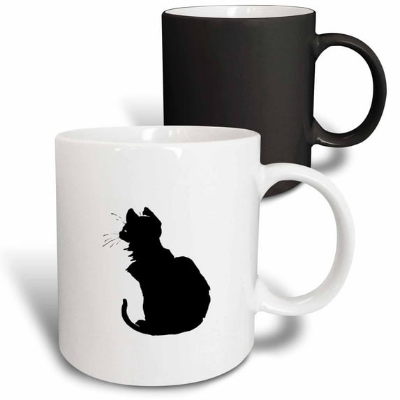 3drose, Black Cat Silhouette Vector Art Cut Out, 11oz Magic ...