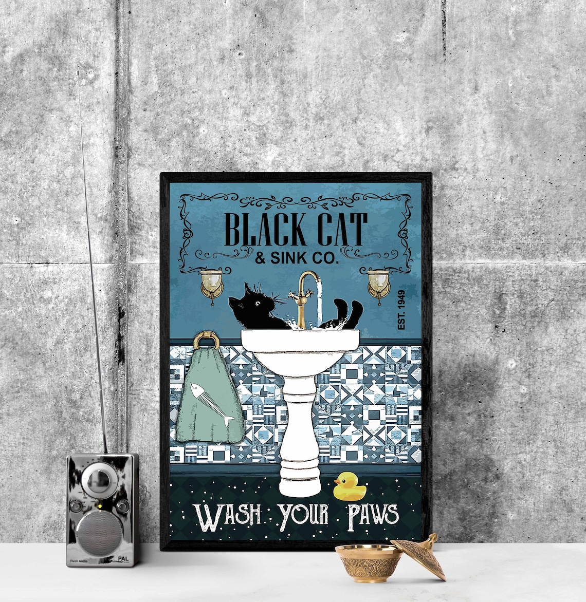 Black Cat Sink Co Wash Your Paws, Black Cat Home, Black Cat Lovers ...