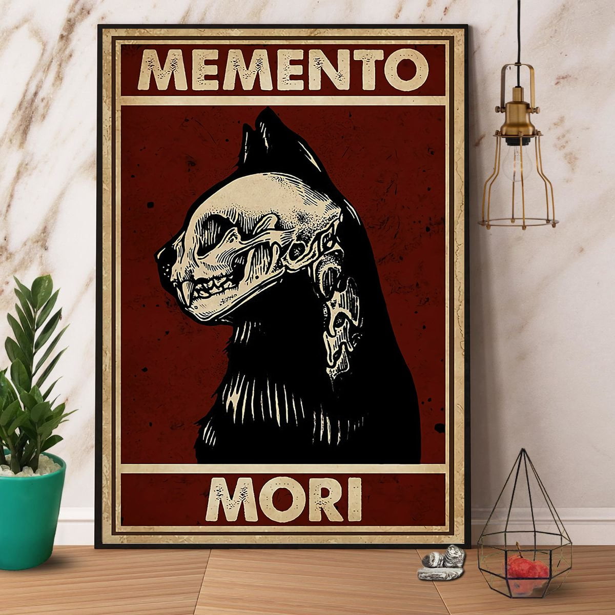 Black Cat Skull Memento Mori Paper Poster No Frame Matte Wall Art Decor ...