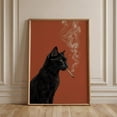 Black Cat Smoking Cigarette Animal Retro Bar Cart Decor Burnt Orange ...