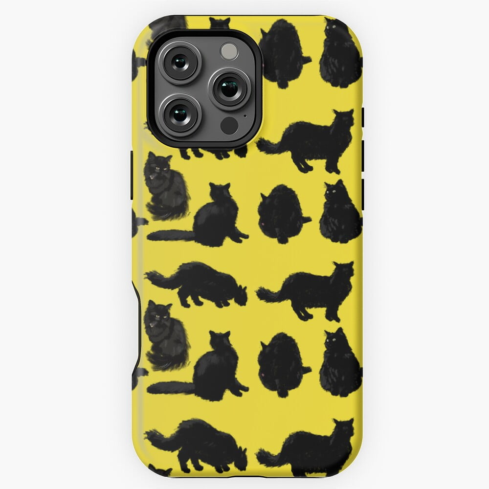 Black Cat Sniffing Phone Case for iPhone 16 15 14 13 12 11 Pro Max ...
