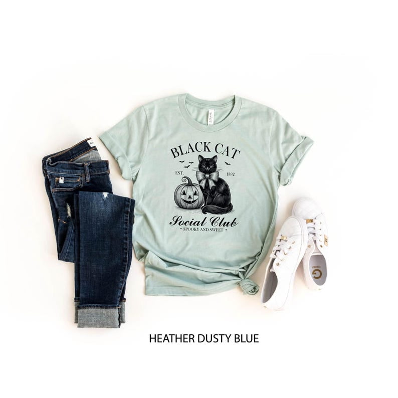 Black Cat Social Club T-Shirt, Halloween Shirt, Halloween Black Cat ...