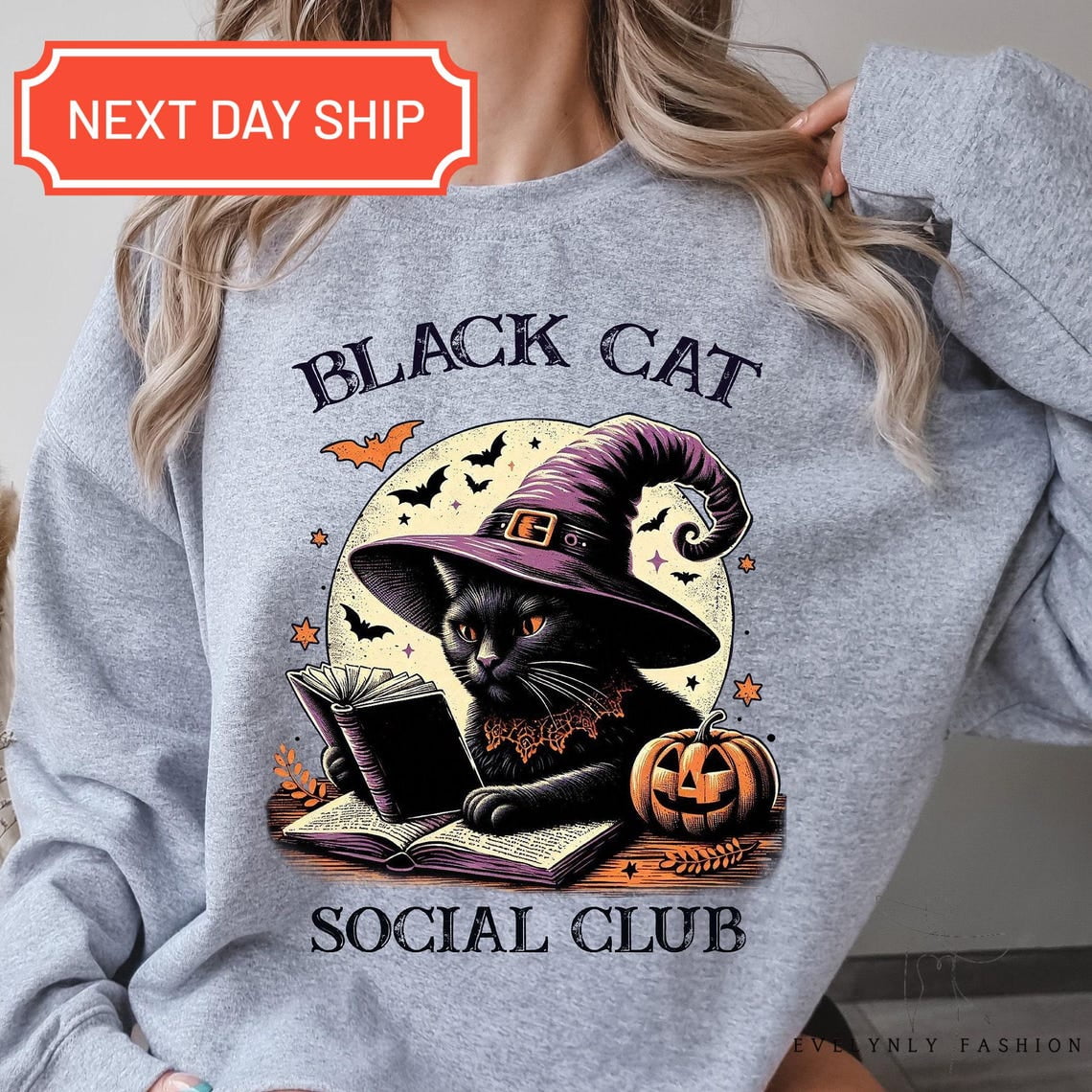 Black Cat Society, Spooky Sweatshirt, Spooky Season Shirt, Spooky Cat ...