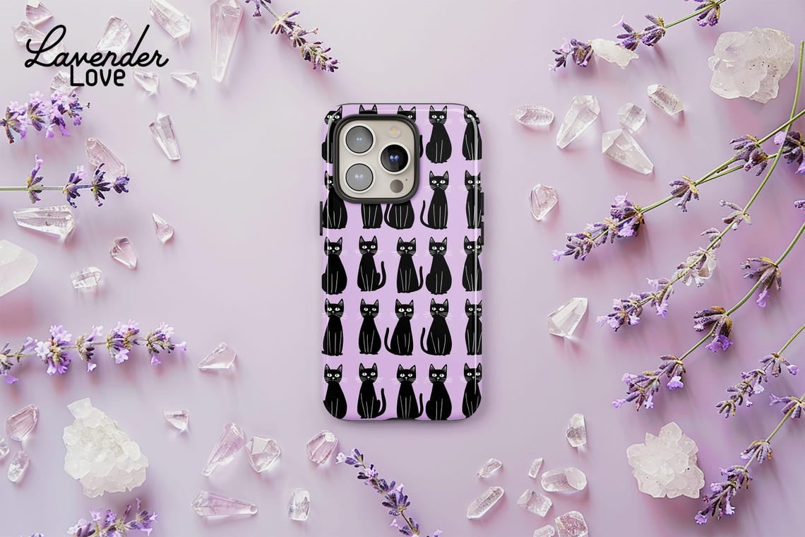 Black Cat Spooky Halloween Case Compatible with iPhone 11 through 17 ...