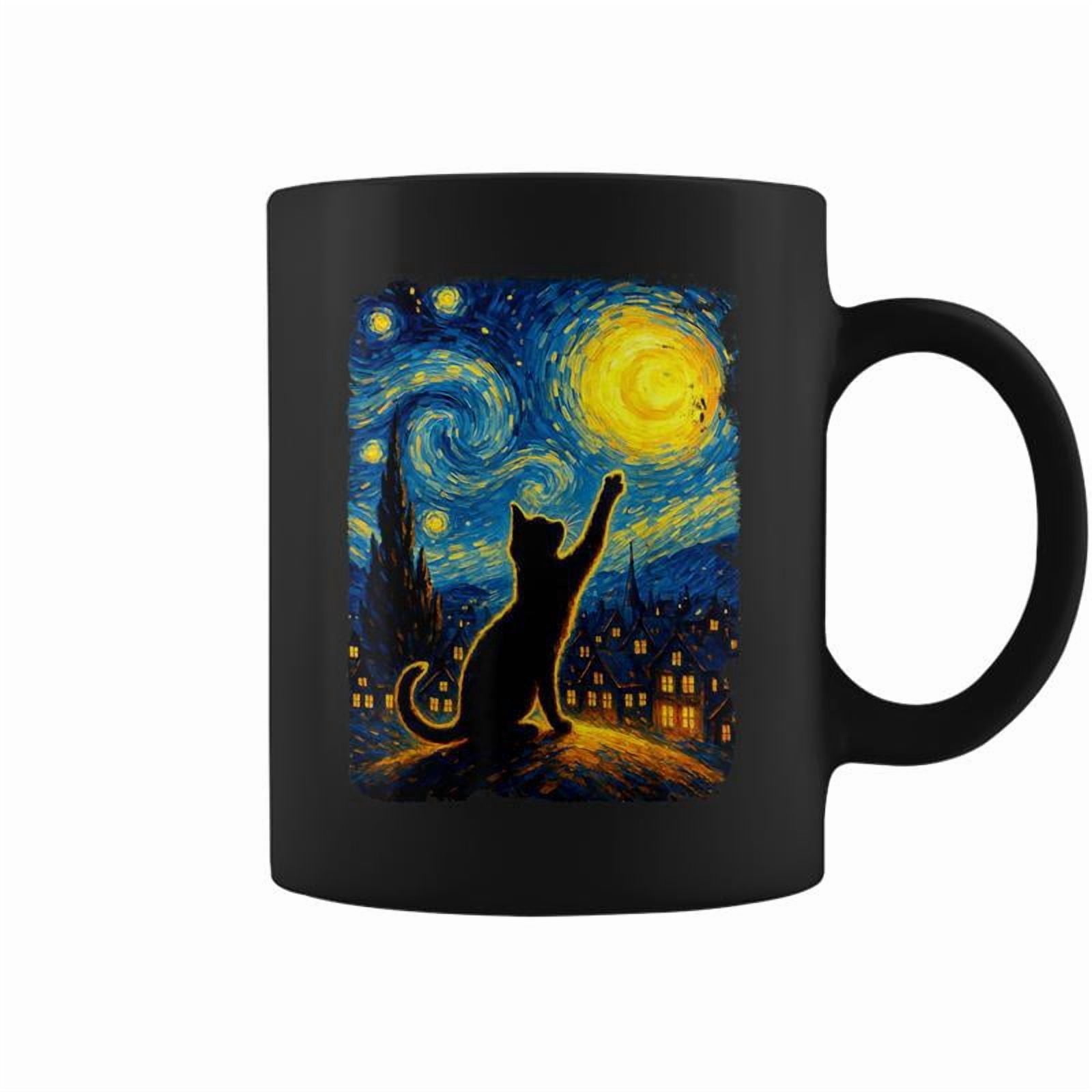 Black Cat Starry Night Van Gogh Cat Cat Mom Cat Dad Coffee M - Walmart.com