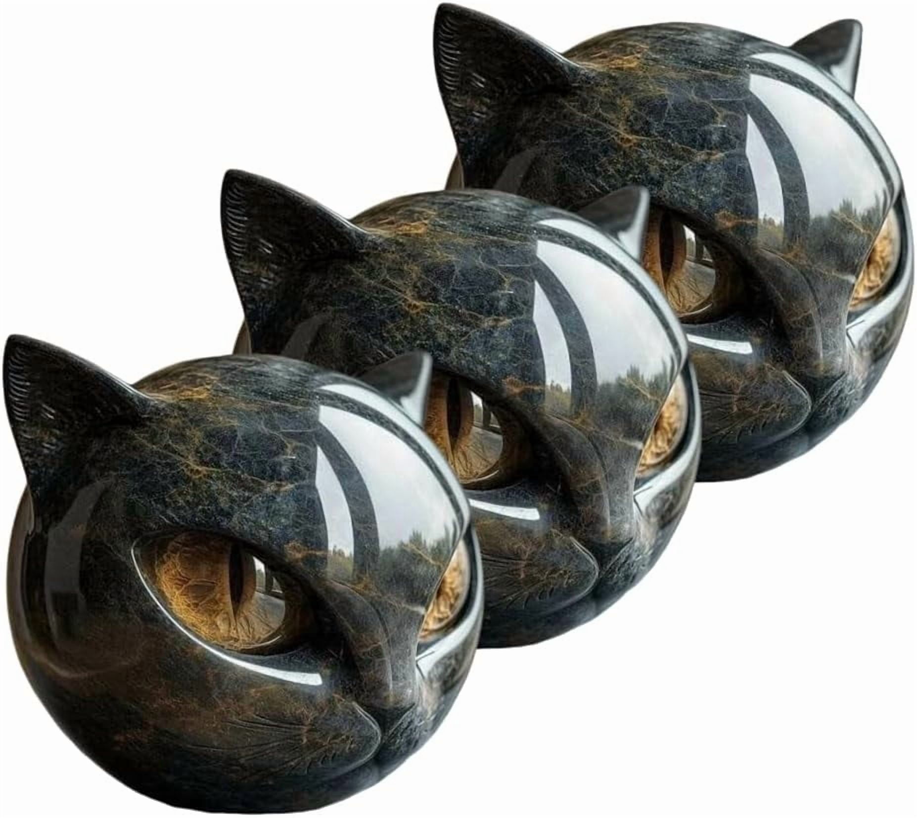 Black Cat Stone Sculpture, Mementofor Mini Tiny Cat, Visualfavor Statue ...