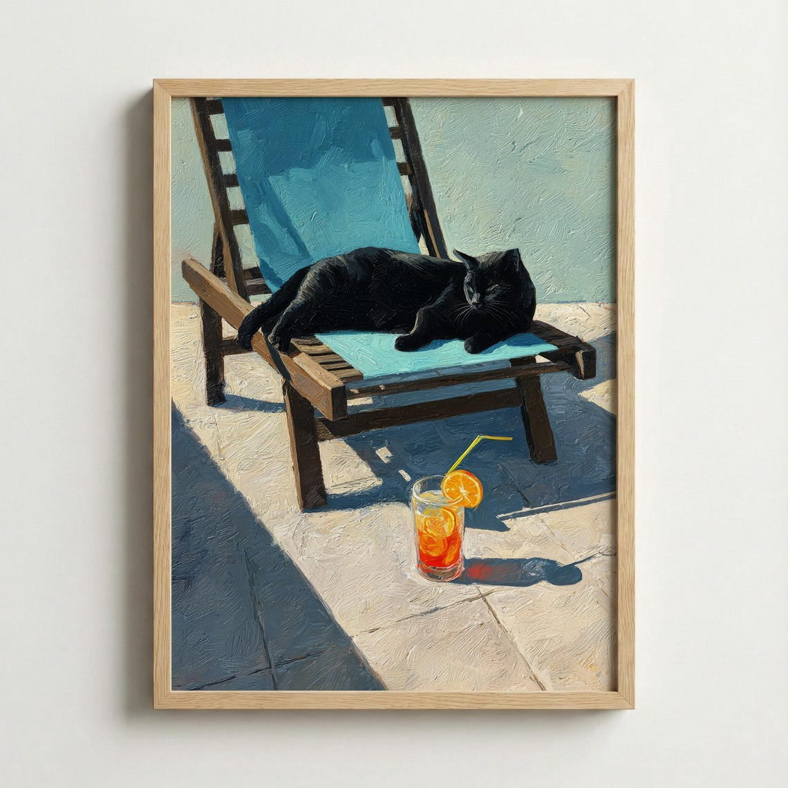 Black Cat Summer Wall Art Beach Chair Home Decor - Walmart.com