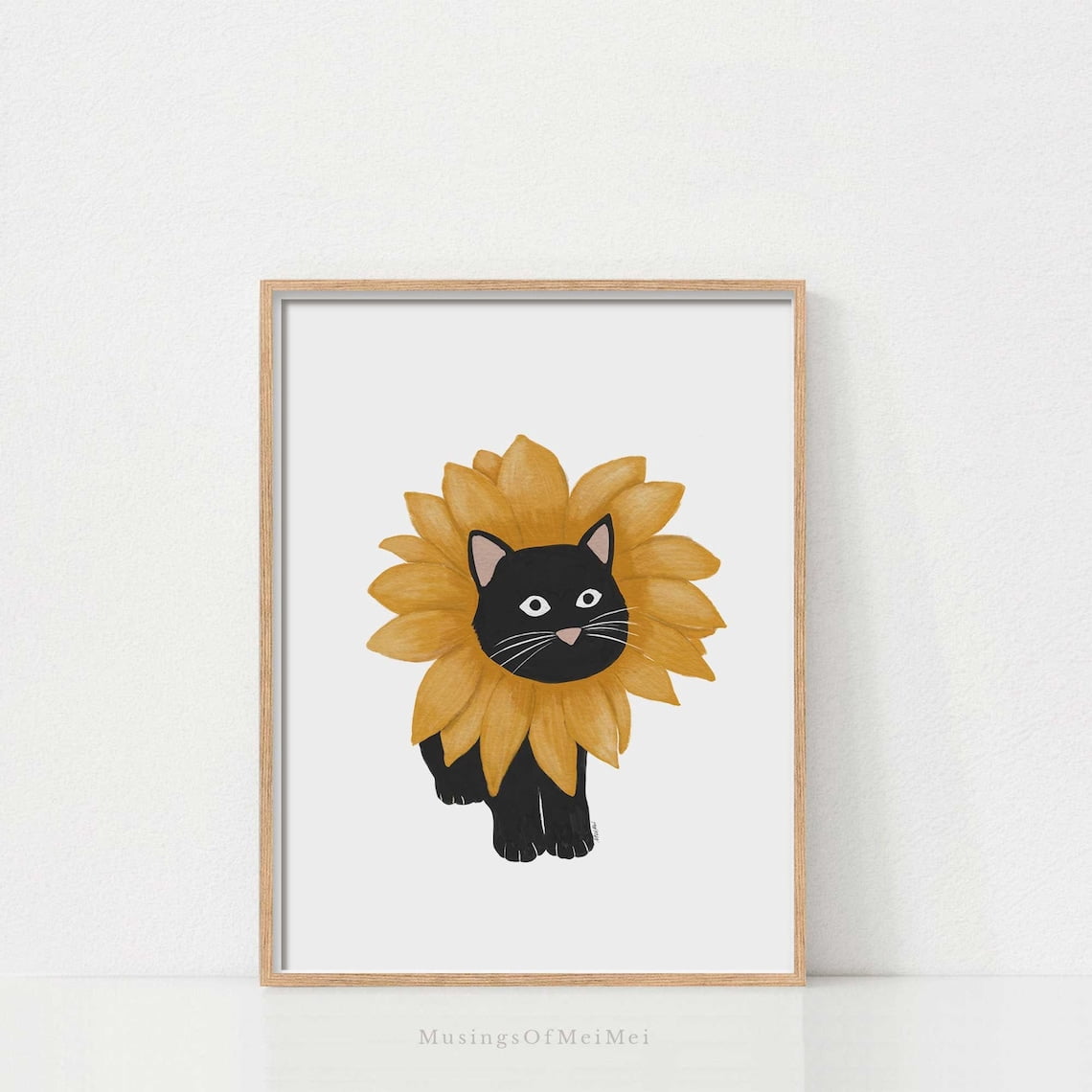 Black Cat Sunflower Art Cute Artblack Lover In Costume Poster Summer ...