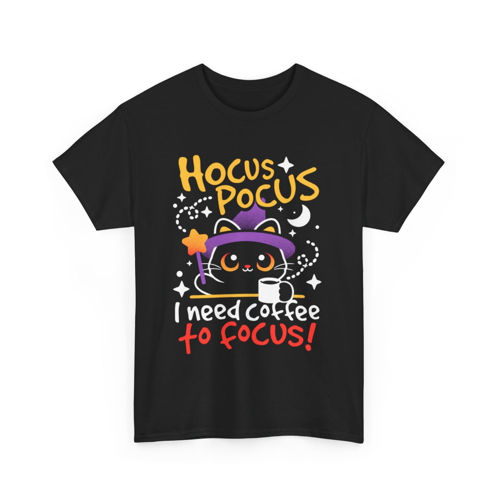 Black Cat T-Shirt | Hocus Pocus Coffee Spell Shirt | I Need Coffee To ...