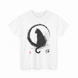 Black Cat T-Shirt S-5XL, Cat Sumi-E Japan Art, Cat Ink Shirt Birthday ...