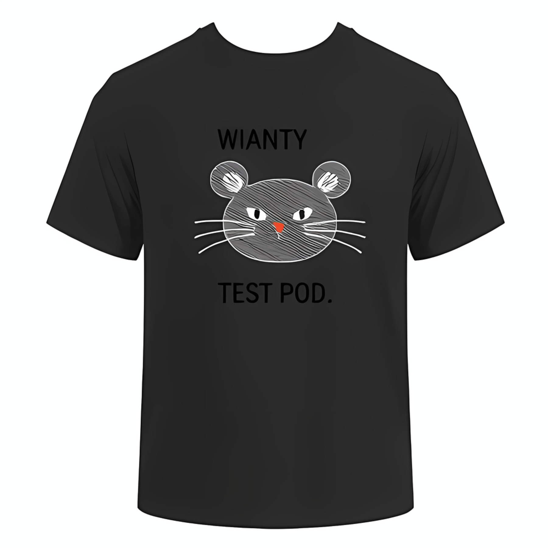 Black Cat T-Shirt with White Outline Drawing & Red Eyes WIANTY TEST POD ...