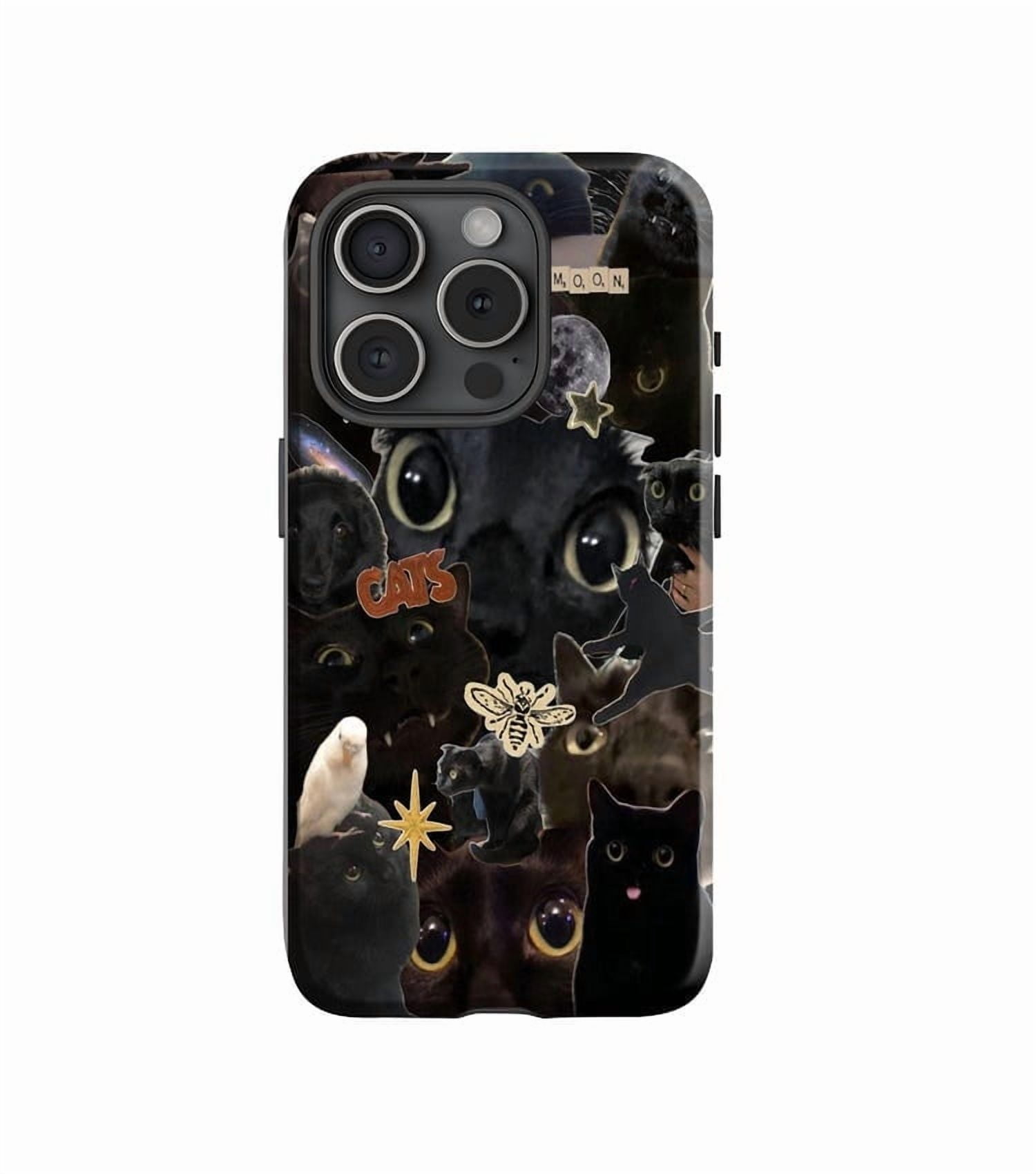Black Cat Themed H1452 Premium Case for iPhone 17 16 15 14 13 12 11 Pro ...