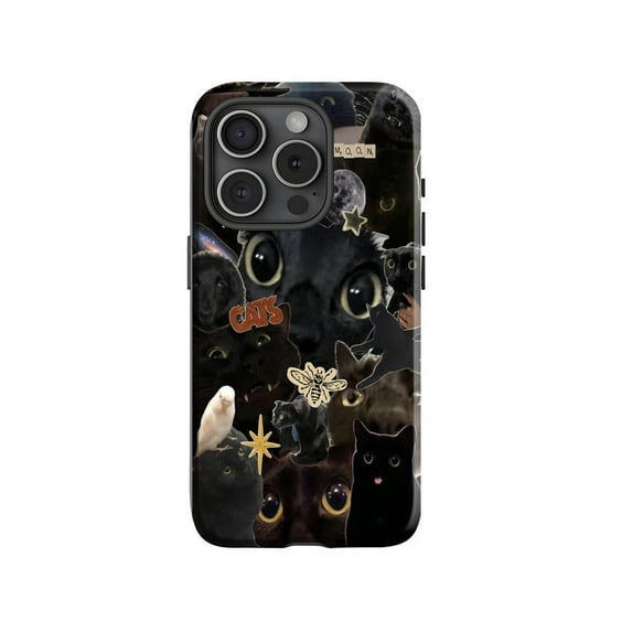 Black Cat Themed X1452 Phone Case Compatible with iPhone 17 16 15 14 13 ...