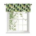 Black Cat Tie Up Valances Curtain, Orange Purple Yellow Pink Flower ...