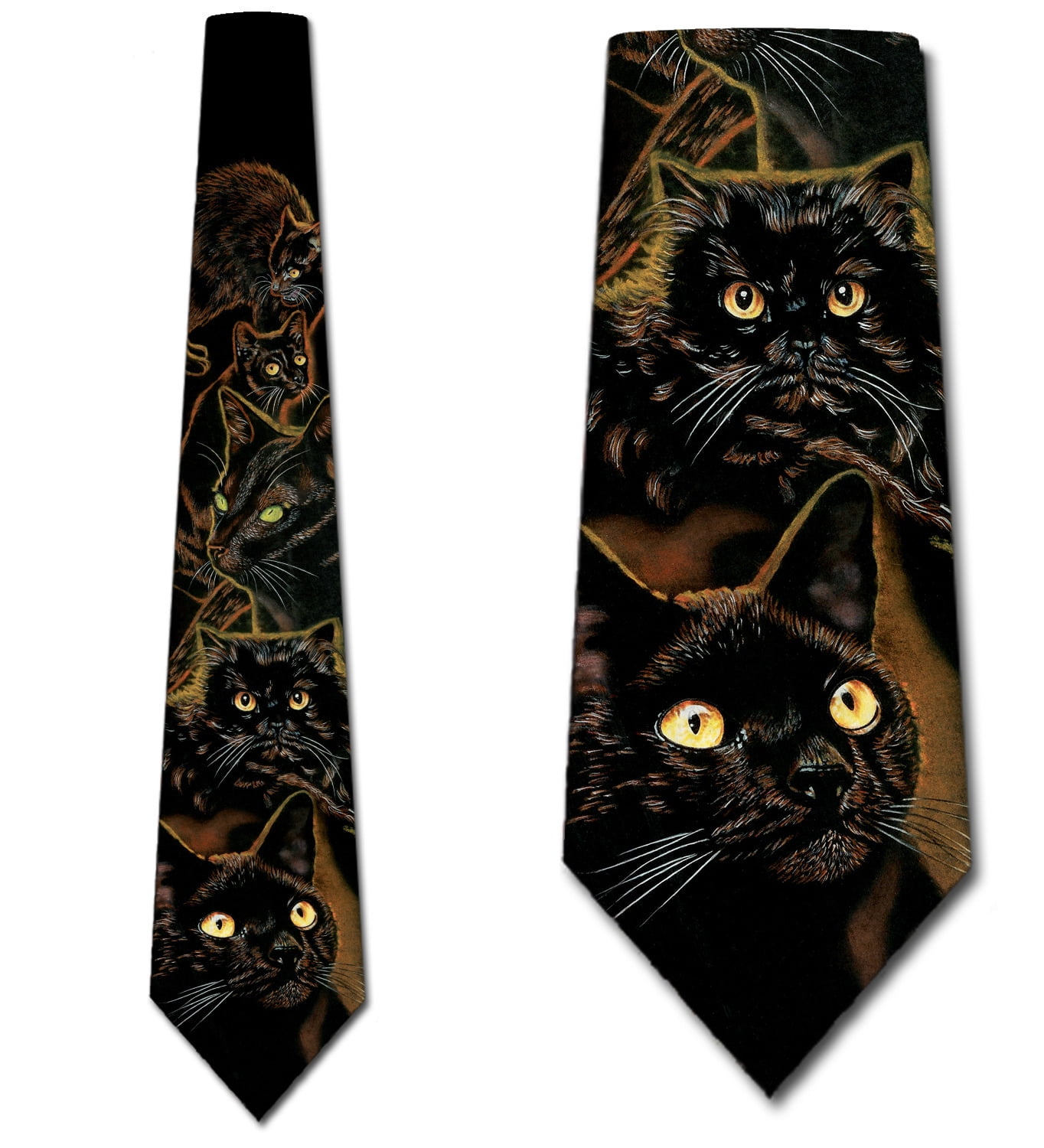 Black Cat Ties Mens Animal Cats Necktie - Walmart.com