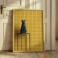 Black Cat Tile Mustard Bathroom Wall Art Poster Unframed Paper Print ...