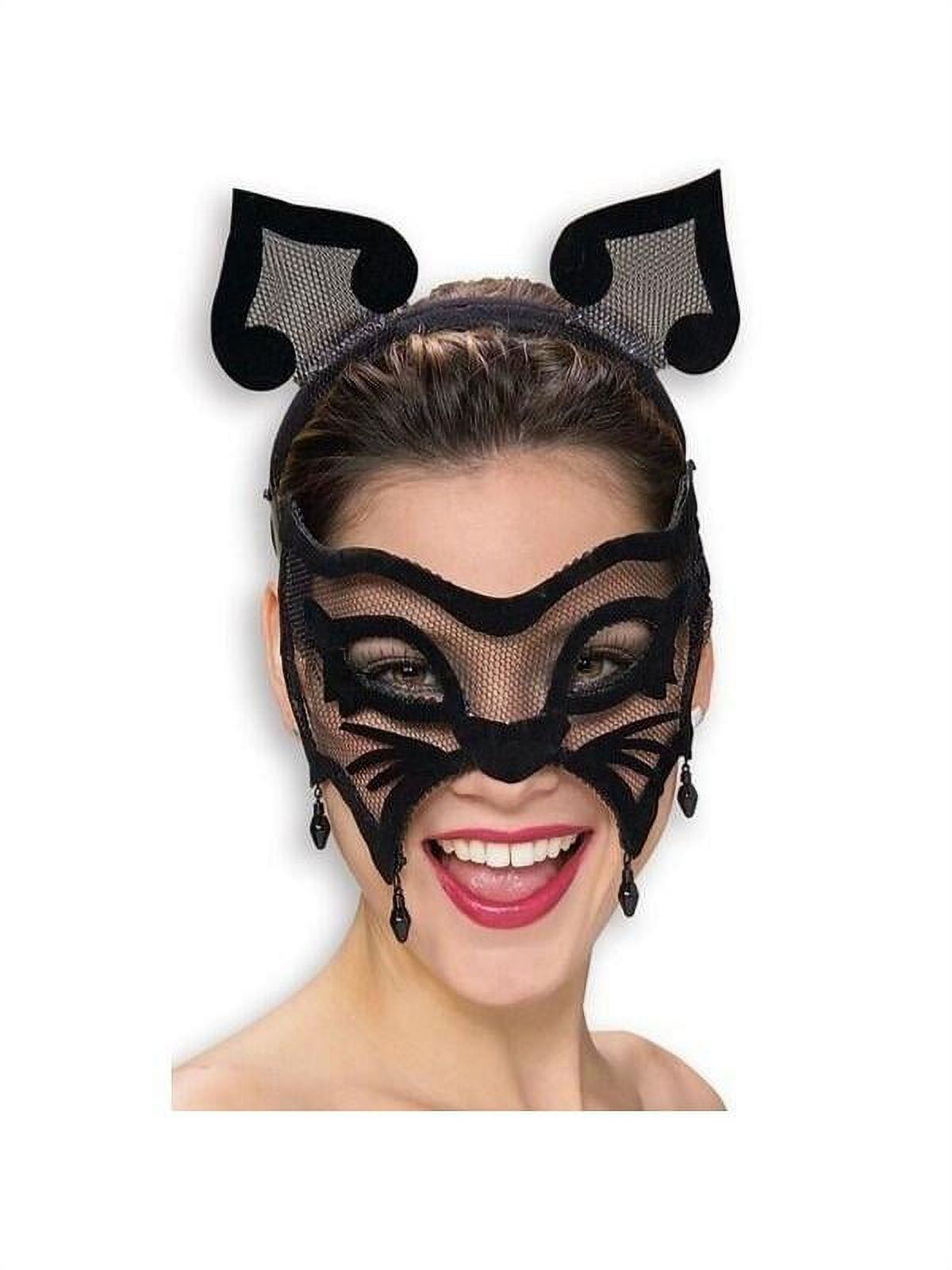 Black Cat Venetian Mask & Ears - Walmart.com