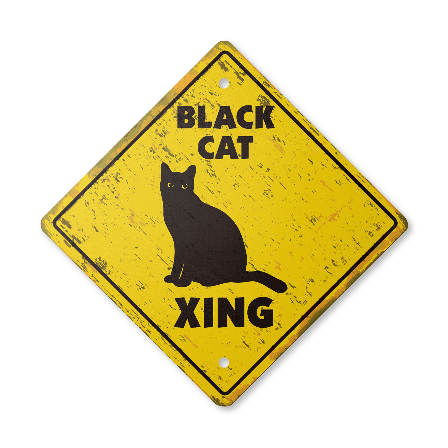 Black Cat Vintage Crossing Sign Zone Xing | Indoor/Outdoor Plastic | 17 ...