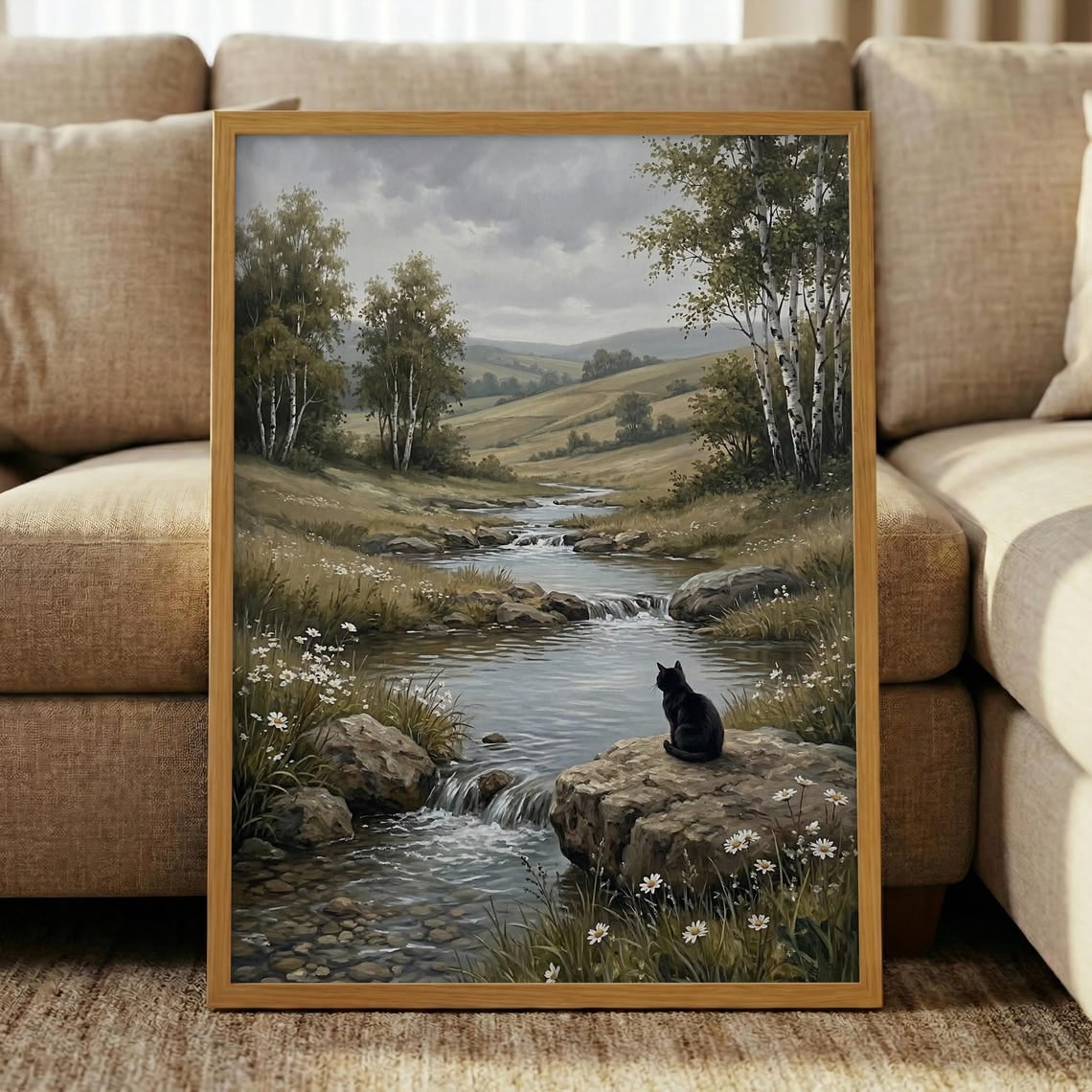 Black Cat Vintage River Landscape Poster Unframed Paper Print - Walmart.com