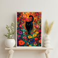Black Cat Wall Art Print - Vibrant Floral Style Colorful Boho Decor For ...