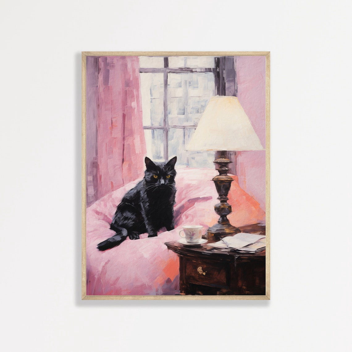 Black Cat Wall Art Retro Minimal Vintage Home Decor - Walmart.com