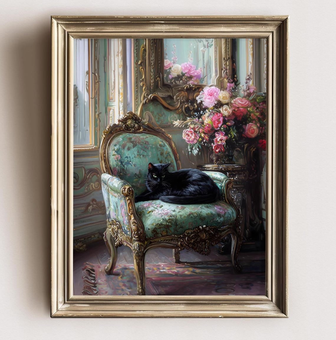 Black Cat Wall Art, Victorian Decor Dark Academia Decor Print Victorian ...